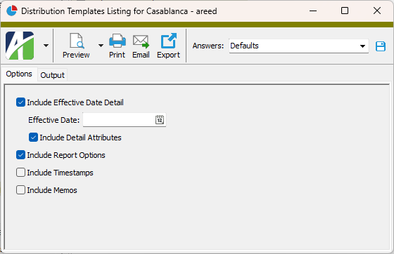 Distribution templates