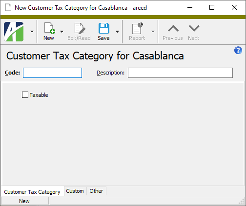 Customer tax categories
