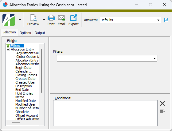 Allocation journal entries