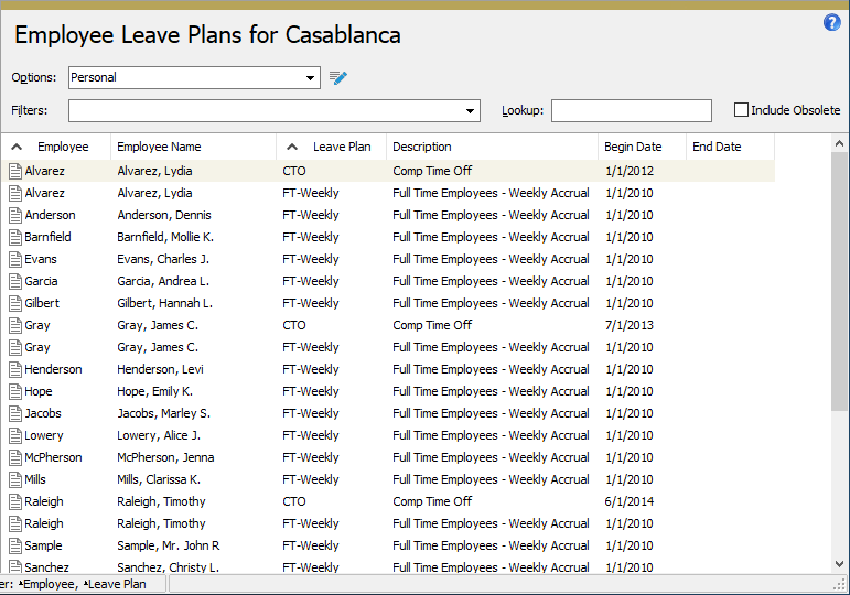 Employee leave plans
